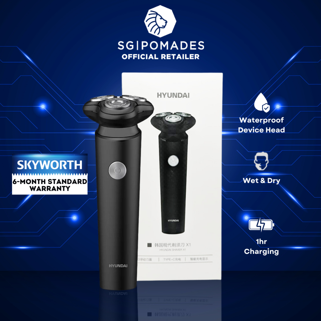 Hyundai X1 Rotary Electric Shaver with Li-Ion Battery | Shopee Singapore