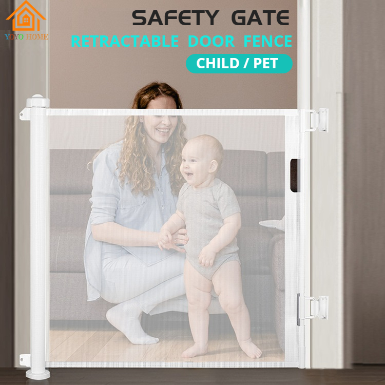Punch Free Safety Retractable Gate Child Safety Barrier Stairway ...