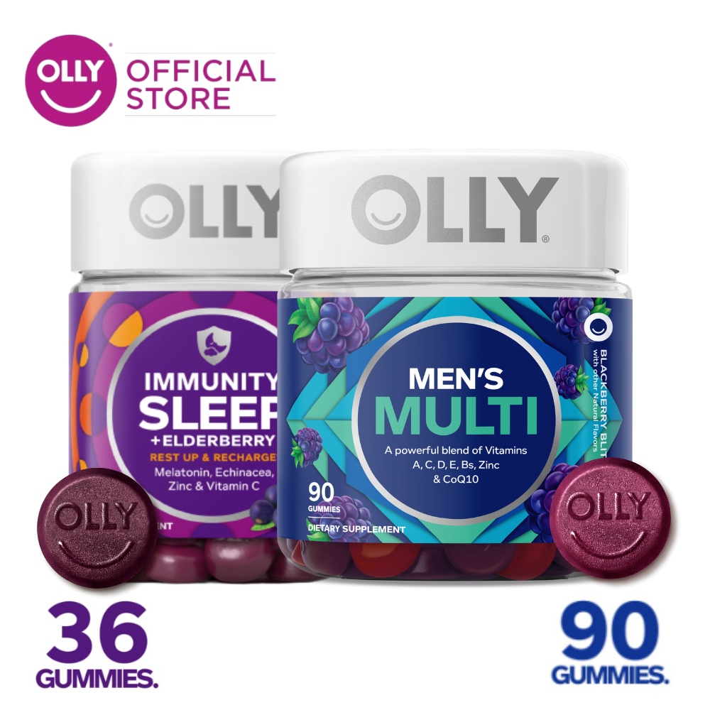 [Bundle of 2] OLLY Immunity Sleep (EXP: 10/2026) and Multi Men (EXP: 02 ...