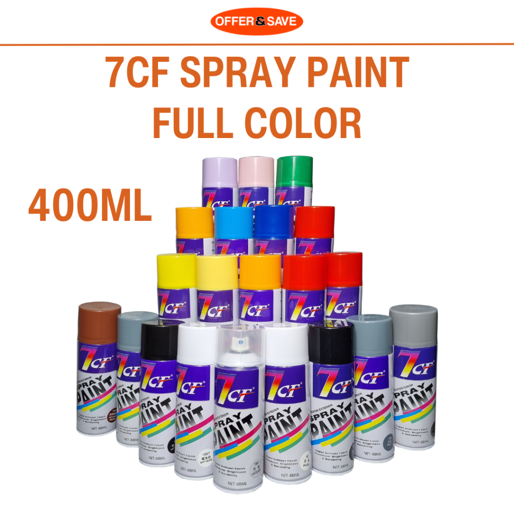 7CF Spray Paint Mix Color Matt Black White Lacquer Grey Silver Blue Red ...