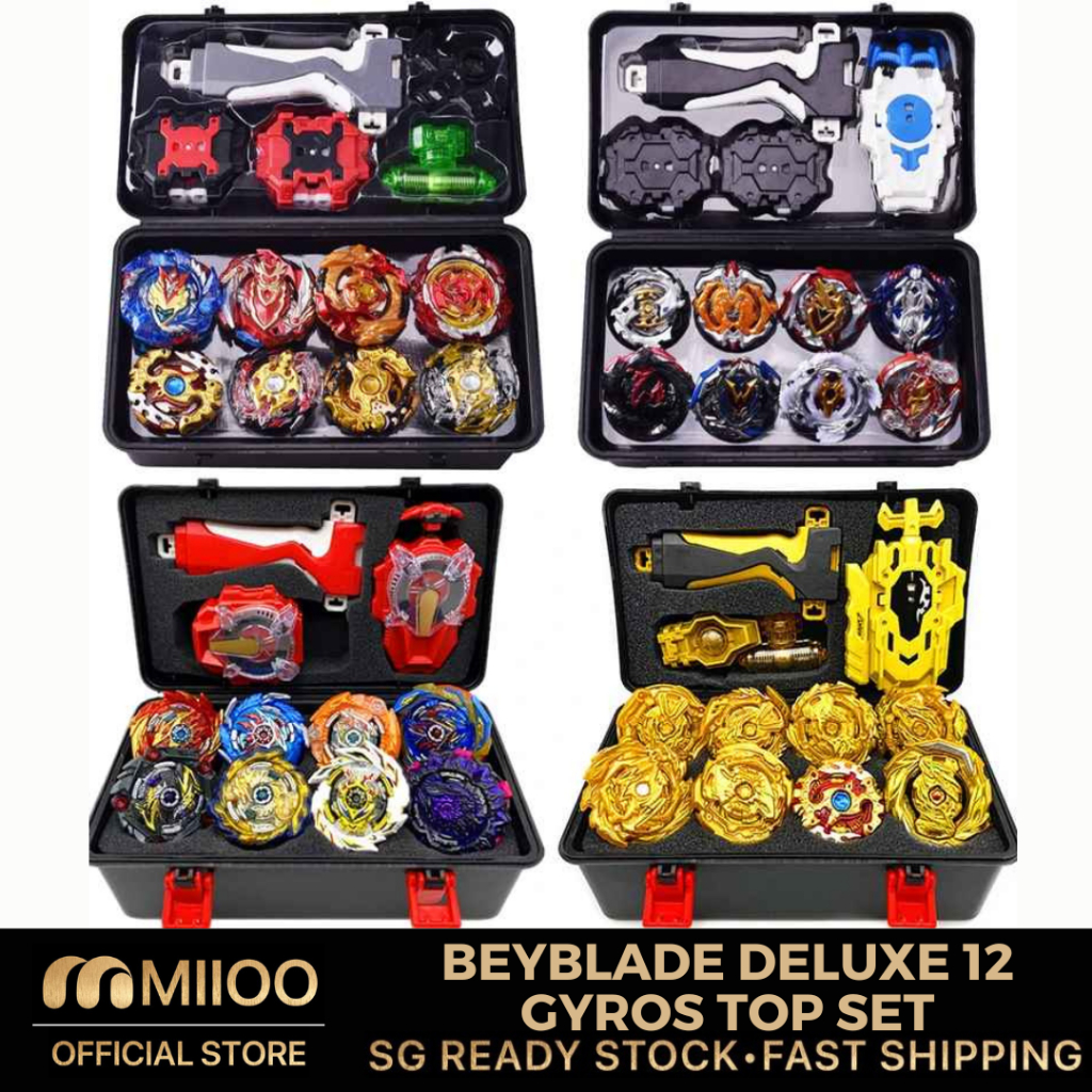 Beyblade Set 8/12Pcs Gyro Spinning Tops Launchers Combat Battling Game ...