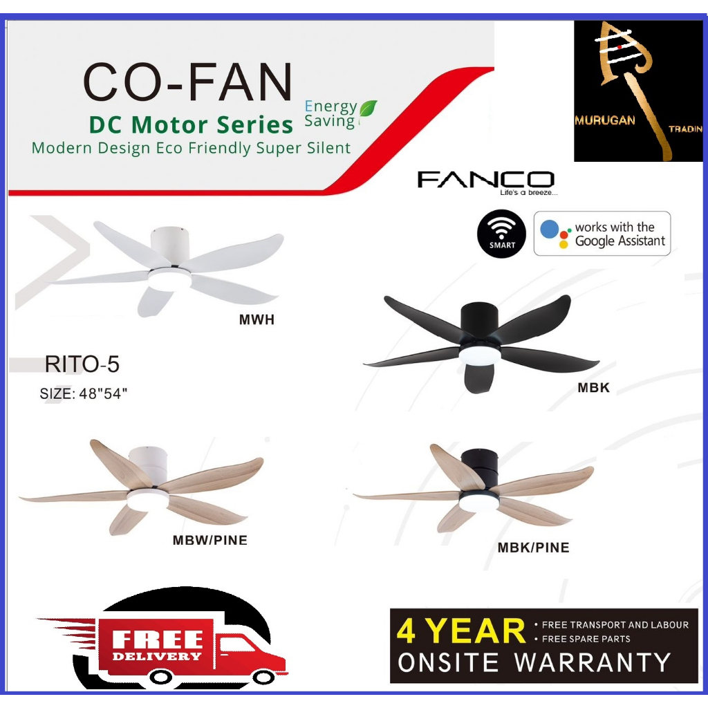 [MEGA INSTALLATION PROMOTION] FANCO RITO5 CEILING FAN WITH or WITHOUT ...