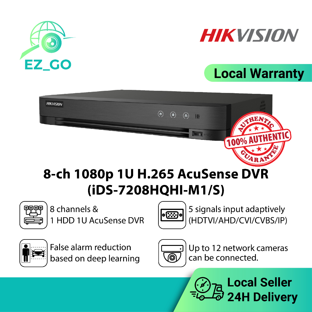 [Authentic] HIKVISION 8CH DVR TURBO ACUSENSE DVR CCTV Camera Recorder ...