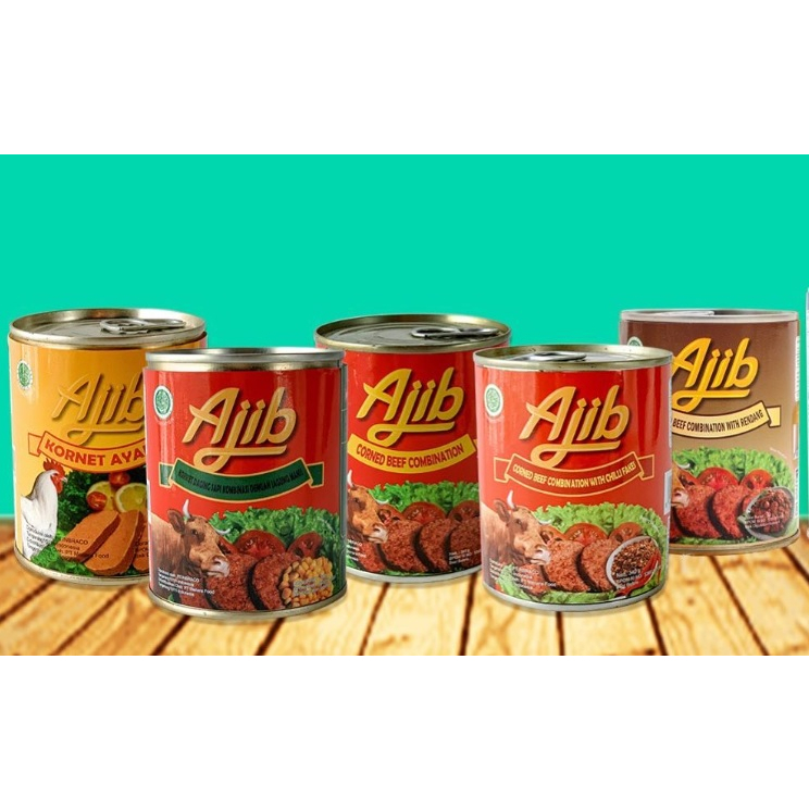 Ajib Kornet Sapi Halal 340 gr / Corned Beef / Canned Meat Corned beef ...