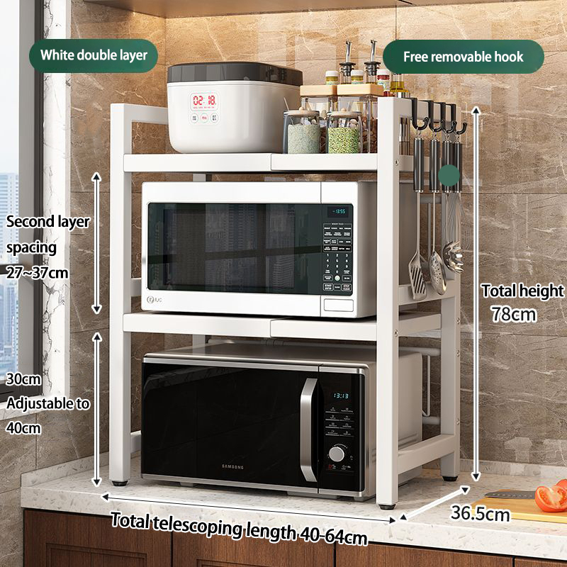【TOP ONE】Adjustable microwave rack Kitchen storage rack Oven rack Spice ...