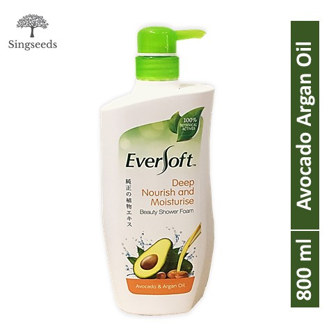 Eversoft Avocado Argan Oil Nourish Moisturise Beauty Shower Bath Foam ...