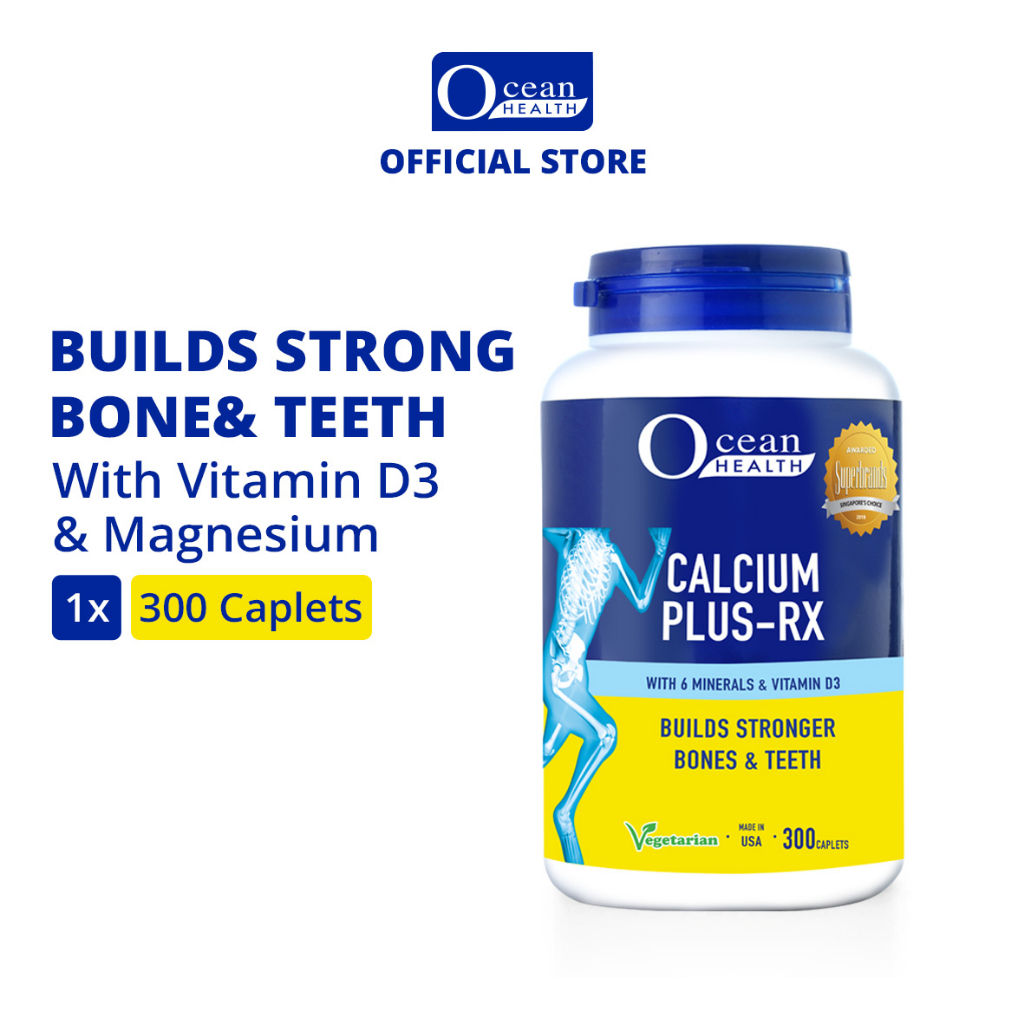 Calcium Plus-RX (300s)- Ocean Health (Builds Strong Bones| With Vit D3 ...