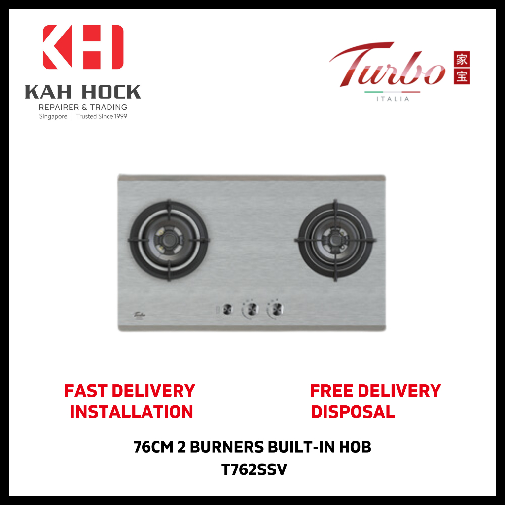 TURBO INCANTO T762SSV 76CM 2 BURNERS BUILT-IN HOB - 1 YEAR MANUFACTURER WARRANTY + FREE DELIVERY ...