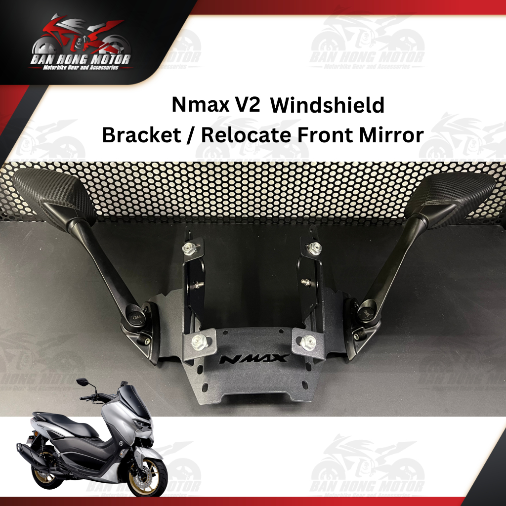 Nmax155 V2 Windshield Bracket Mirror Relocated Yamaha Nmax V2 Rear View ...