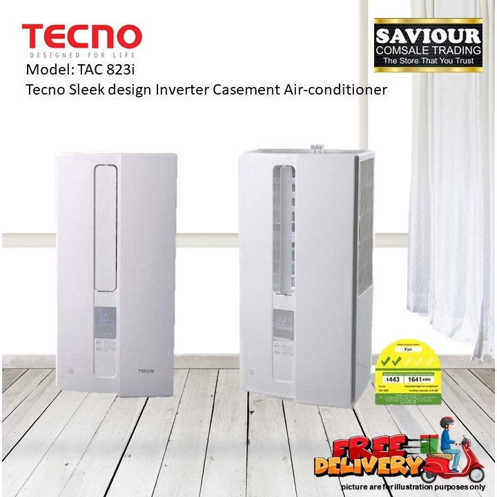 Tecno TAC 823i Sleek design Inverter Casement Air-conditioner | Shopee ...