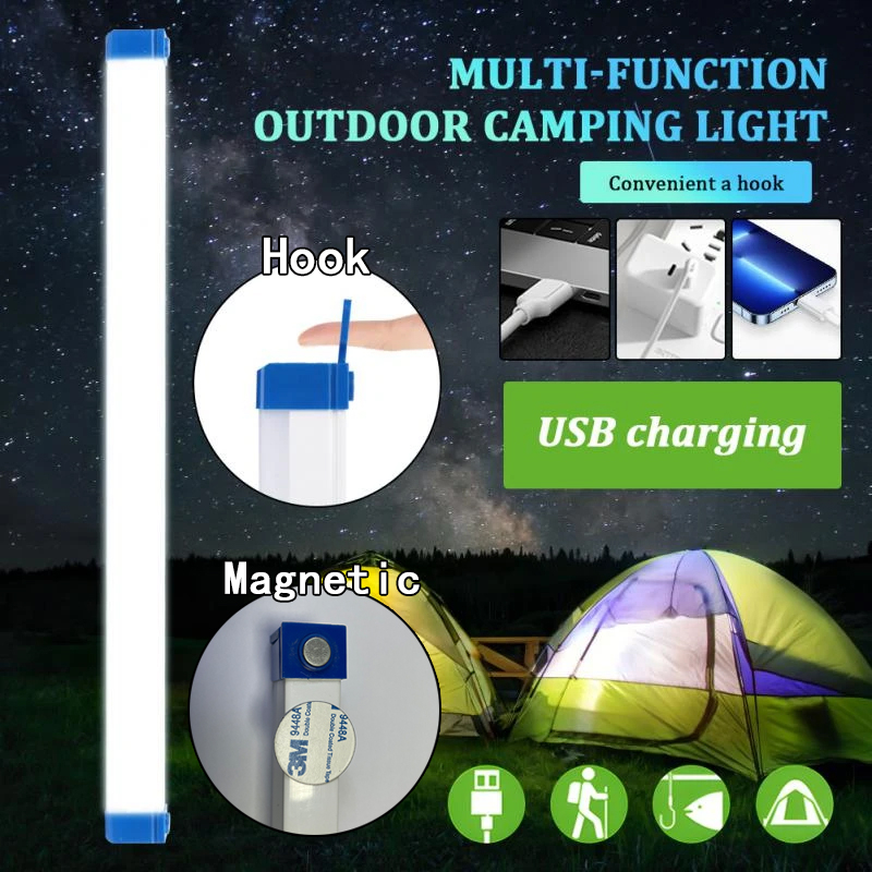 80W T5 USB Rechargeable Led Light Tube Magnetic Night Market Light Portable Emergency Camping ...