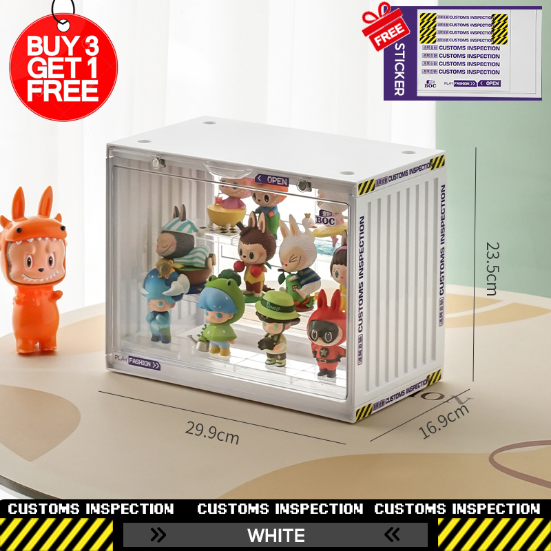 (Buy 3 Get 1 Free) Popmart Display Box Acrylic Display Case With ...