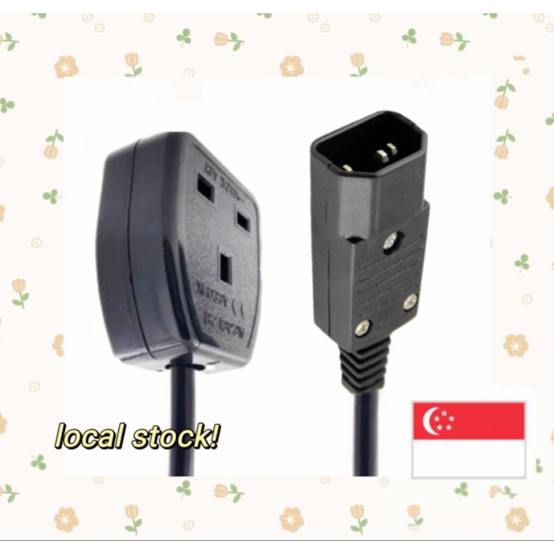 {fast Delivery}iec C14 Male Plug To Uk 3pin Female Socket Power Adapter Cable Connect C13 C15