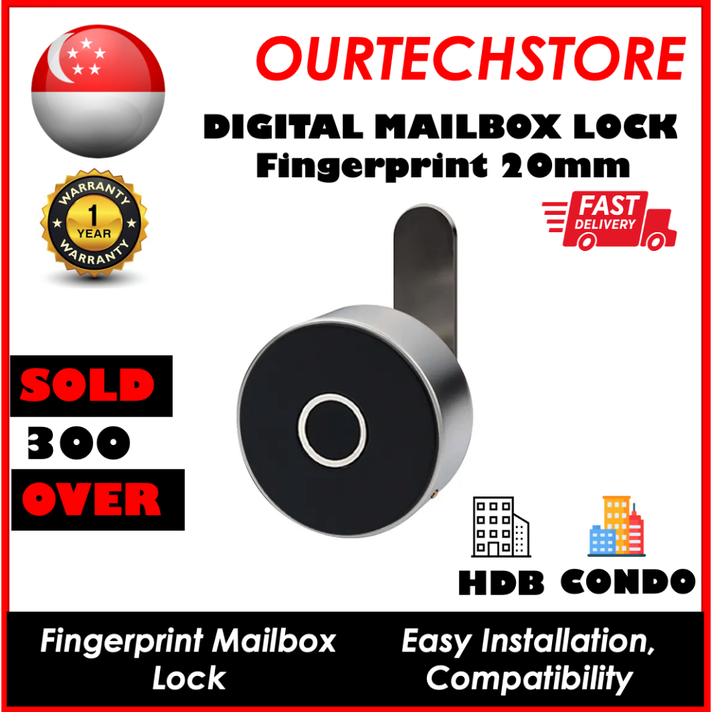 【SG 🇸🇬 Ready Stock】Mailbox Digital Fingerprint Lock Letter Box WT HDB ...