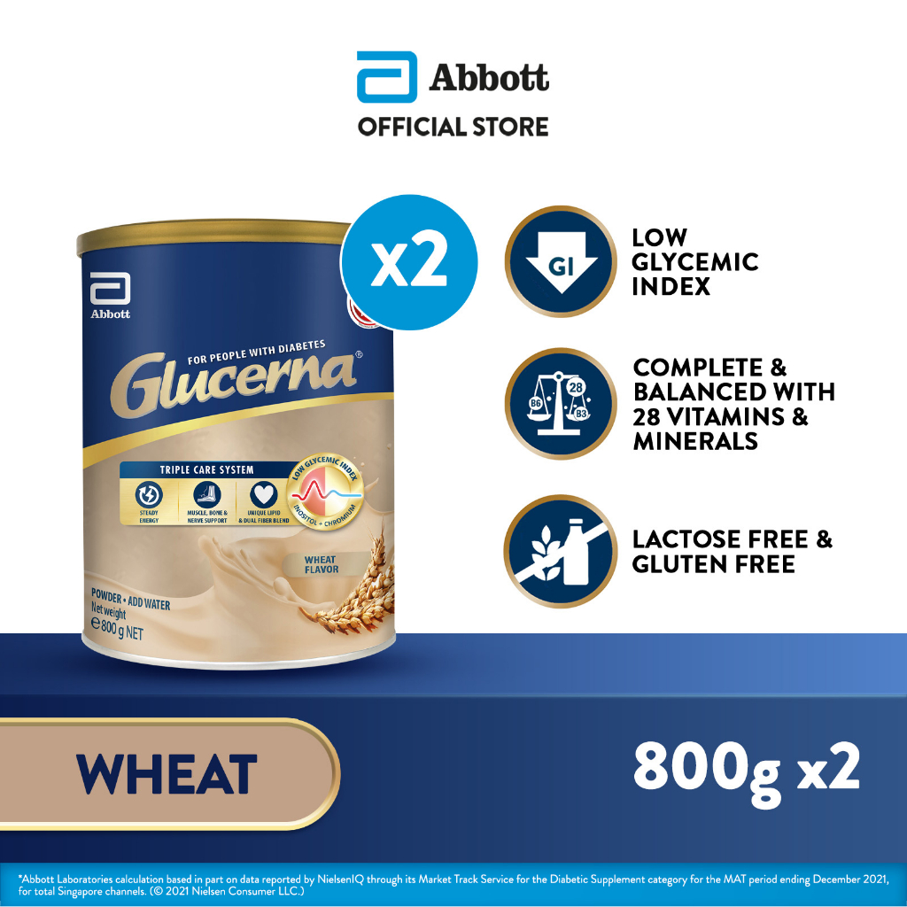 [Bundle of 2] Glucerna Triple Care Powder Wheat 800g | Shopee Singapore