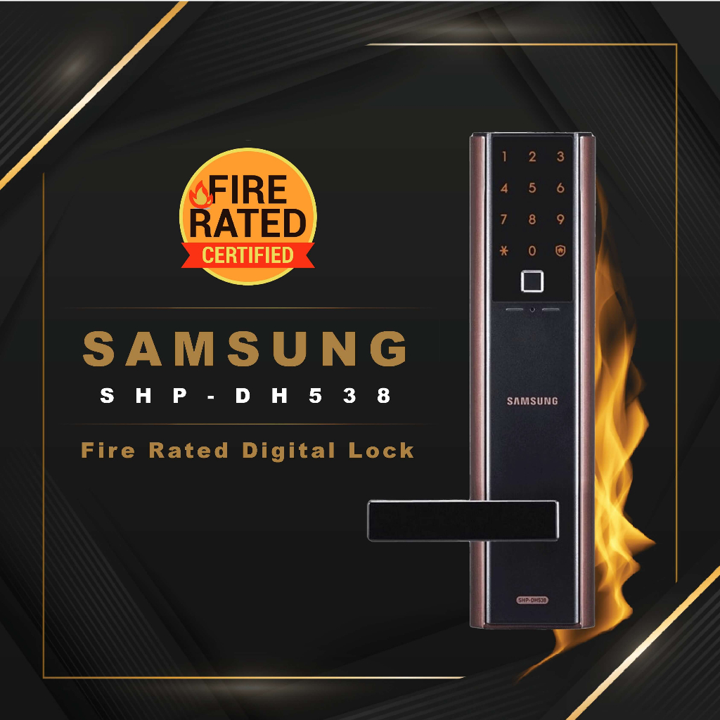 Fire Rated Samsung SHP-DH538 Finger Print Door Lock | Fire Resistant up ...