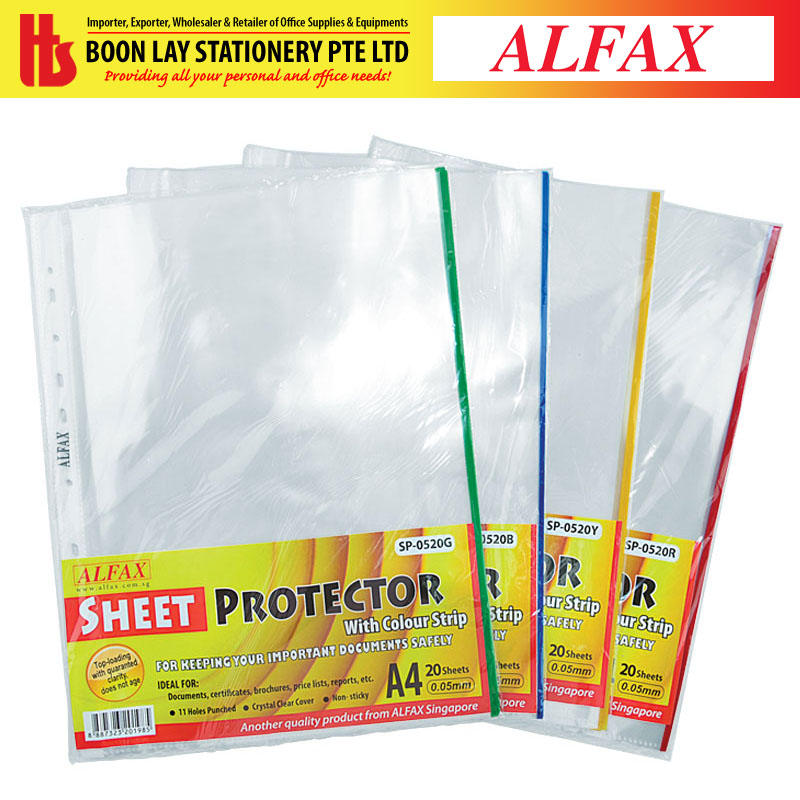 ALFAX SP0520 Sheet Protector 11-Hole Refill with coloured edges (20pcs ...