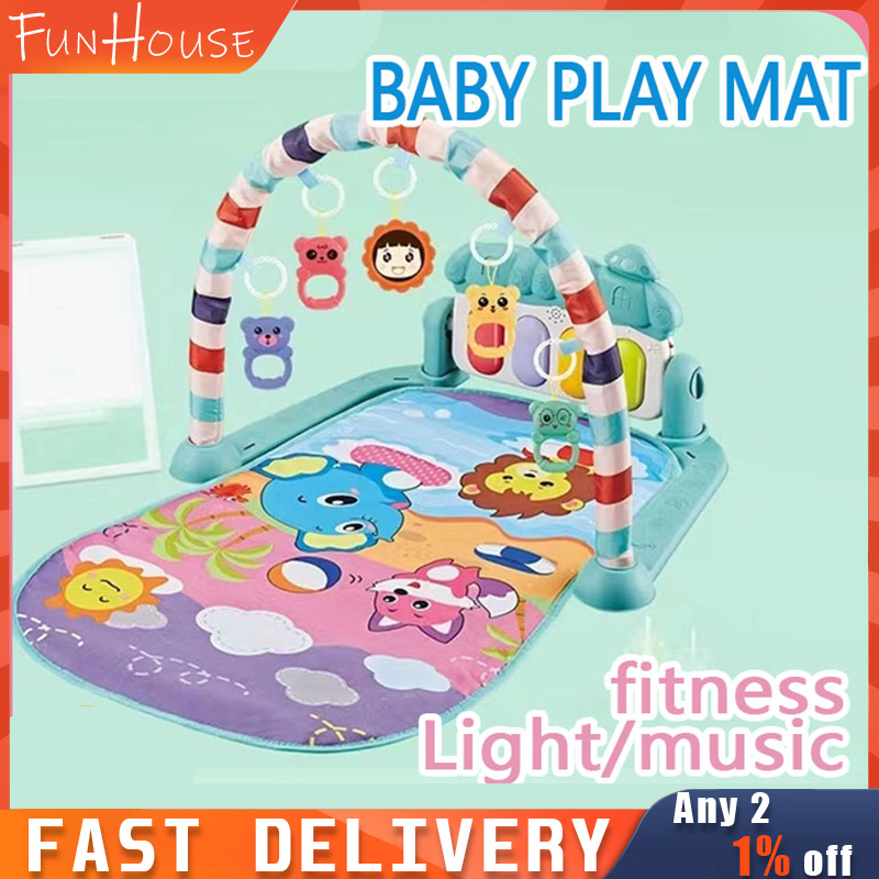 Baby Play Gym Mat with Music Keyboard toys Kicking toy exercise toy ...