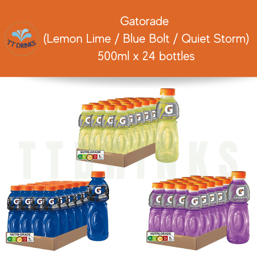 Gatorade 24btls x 500ml ( Blue Bolt / Quiet Storm / Lemon Lime ...