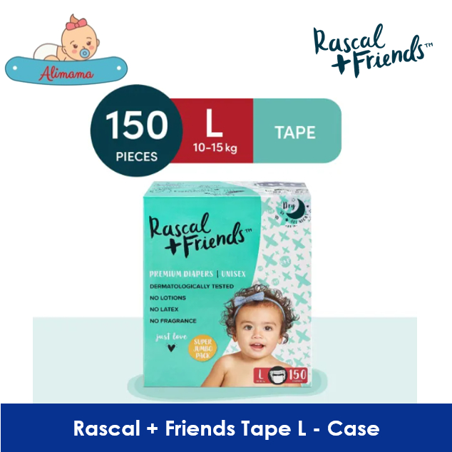 Rascal + Friends Tape Diapers L - Case (3 Packs) | Shopee Singapore