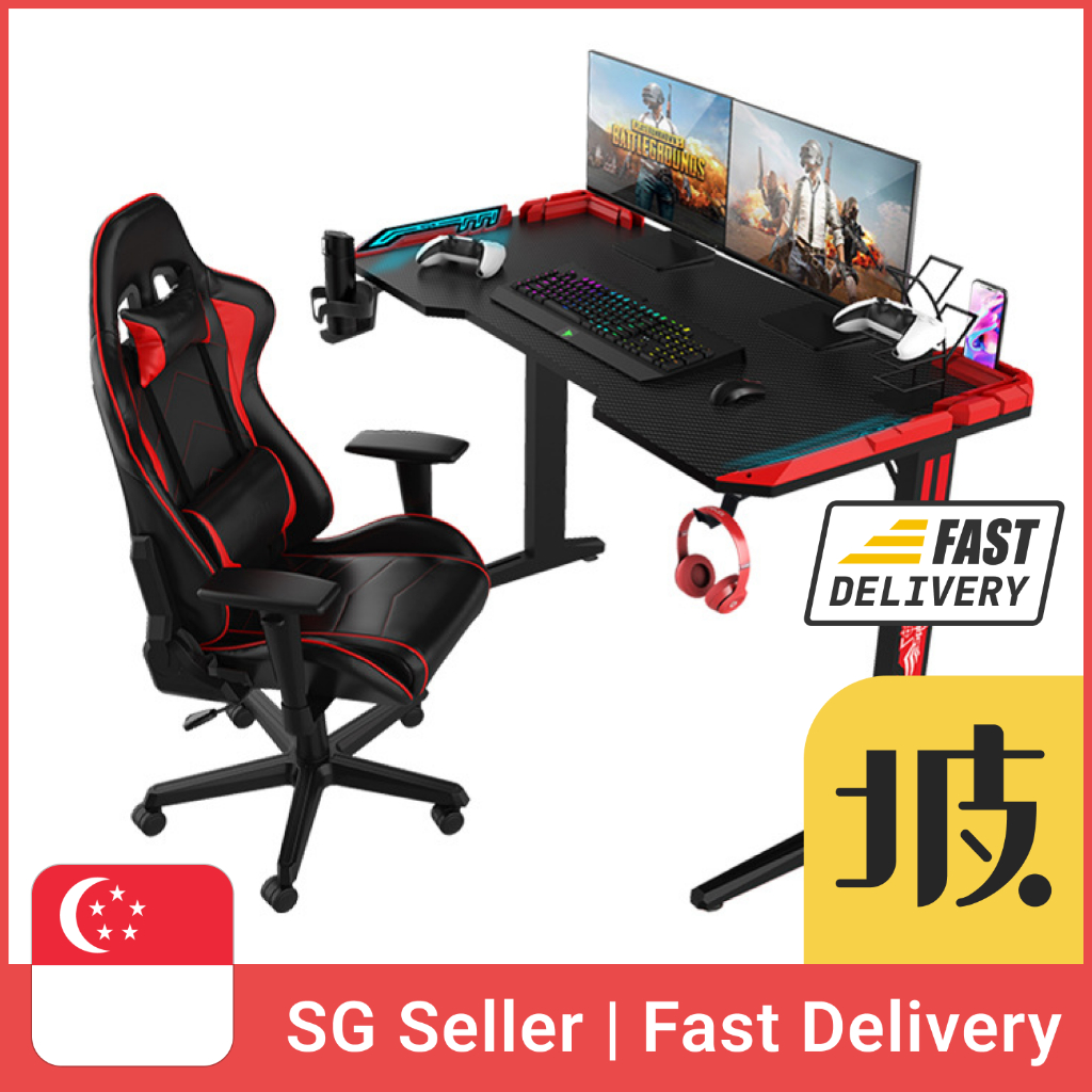 SG Ready Stock RGB atmosphere light carbon fiber esports table Internet ...