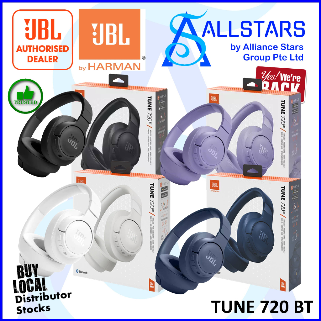 JBL Tune 720 BT Over Ear Wireless Bluetooth Headset choice of (Black ...