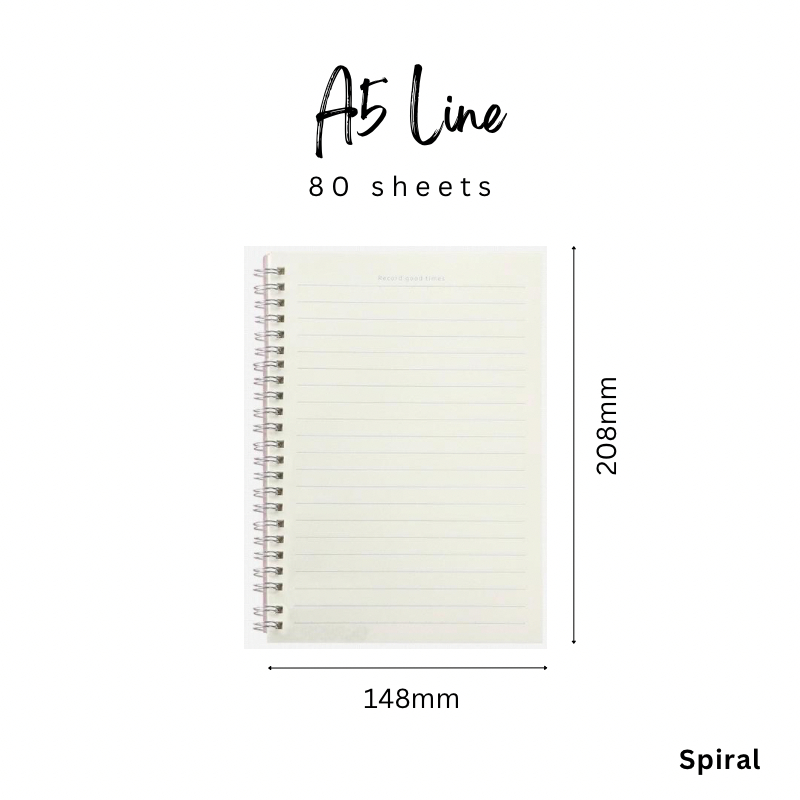 A5 / B5 Notebook Notepad Exercise Book - Spiral Kraft Paper Black Cover ...