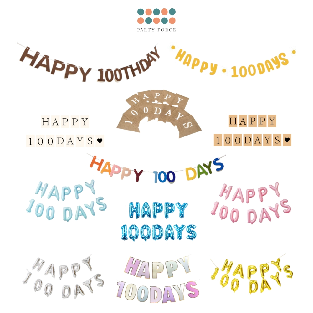 Happy 100 days Banner Baby Shower Birthday Decoration | Shopee Singapore