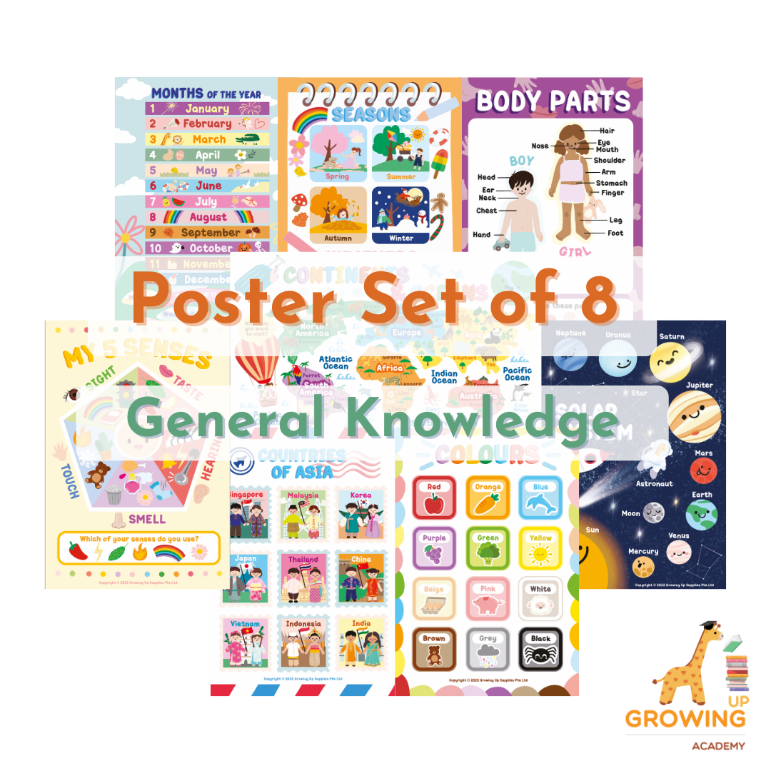 [Growing Up™] Educational Posters (Set of 8) - General Knowledge ...