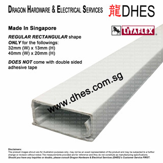 Litaflex Feema Fighter 1m uPVC Cable Compartment Snap On Trunking ...