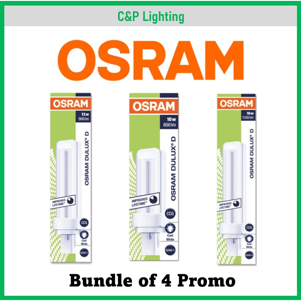 Osram Dulux D PLC 2-Pin Tubes 10W / 13W / 18W | Shopee Singapore