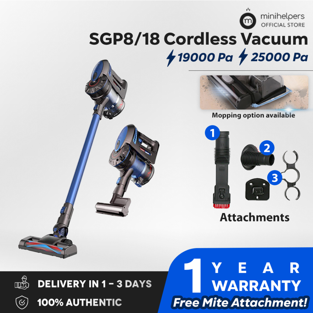 【1 YEAR WARRANTY】SGP8 & SGP18 High Suction Power Cordless Vacuum ...