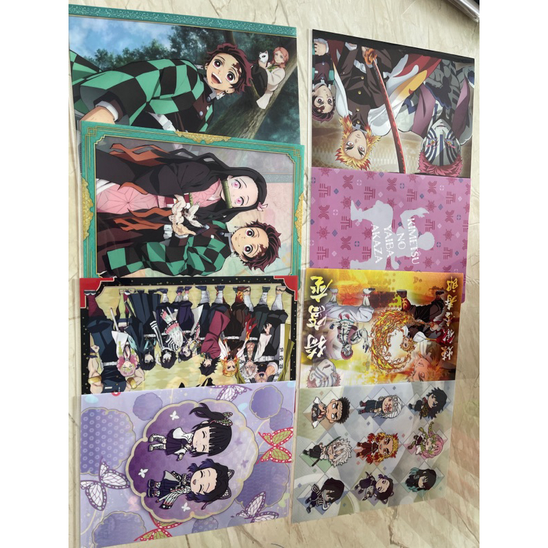 2 pieces demon slayer file set L shape folder A4 anime cartoon Tanjiro ...