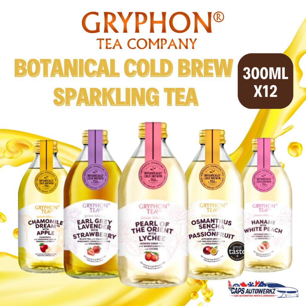 GRYPHON TEA Botanical Cold Brew Sparking Tea 300ML X12 Bottles (CARTON ...