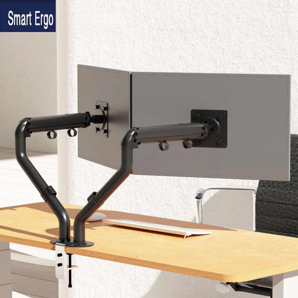 Smart Ergo Ergonomic Dual Monitor Arm | VESA Monitor Mount | Shopee Singapore
