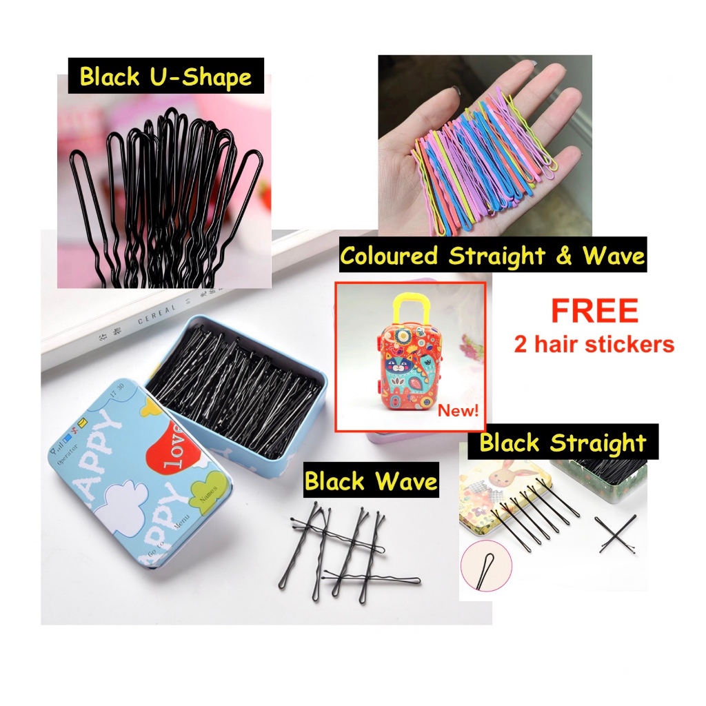 🇸🇬 create your own box - Bobby pins hair pins accessories black wave ...