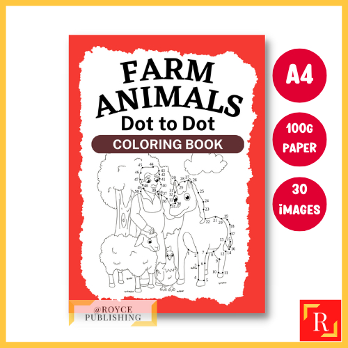 Farm Animals Dot To Dot Colouring Activity Book For Kids and Toddlers 1 ...