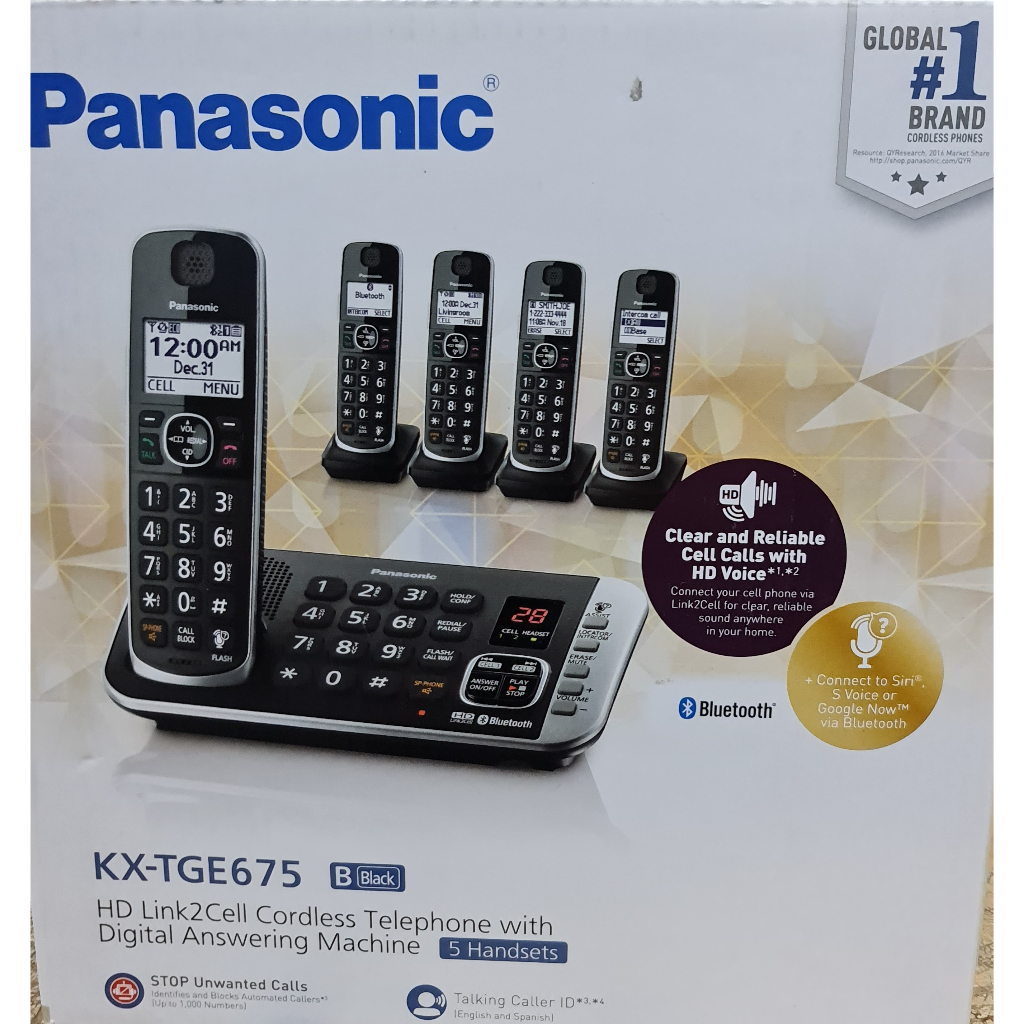Panasonic KX-TGE675B DECT 6.0 Digital Technology Link to Cell | Shopee ...