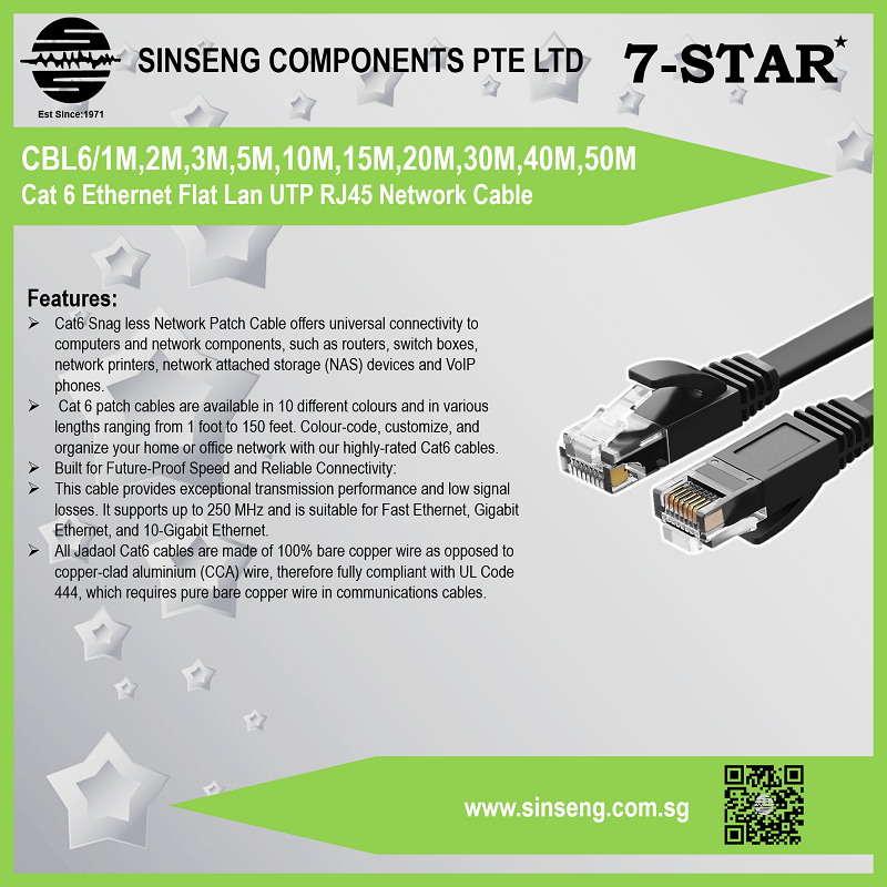 CAT 6 1M/2M/3M/5M/10M/15M/20M/30M/40M/50M CAT6 Flat Ethernet Cable RJ45 ...