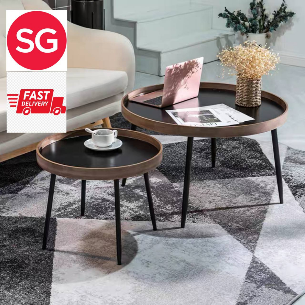 SINGAPORE FAST DELIVERY Ariel Modern Solid Wood Tea Coffee Table ...