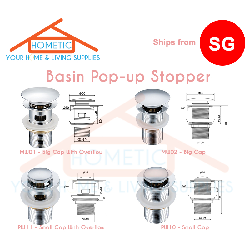 Wash Basin Drain Pop-Up Stopper Bathroom Sink Bounce Filter 41mm Vanity ...