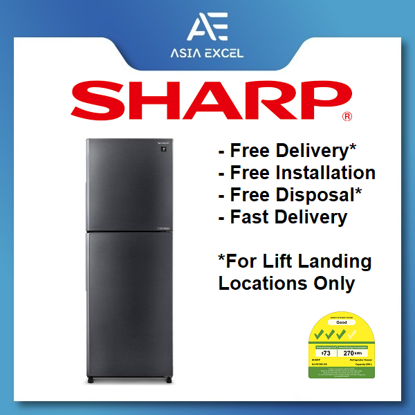 SHARP SJ-RF30E-DS 300L BLACK INVERTER TOP FREEZER REFRIGERATOR | Shopee ...