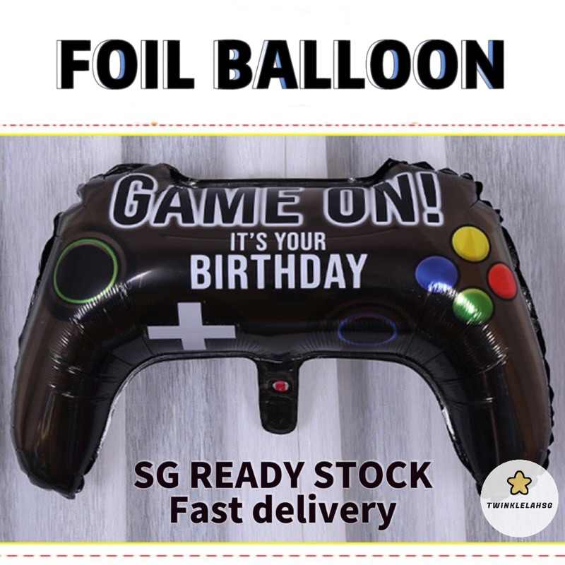 Game On birthday controller foil balloon kids gamer theme party ...