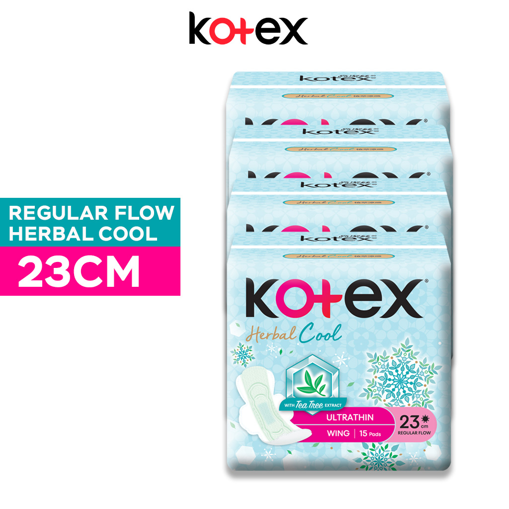 [Bundle of 4] Kotex Herbal Cool Sanitary Pads 23cm | Shopee Singapore