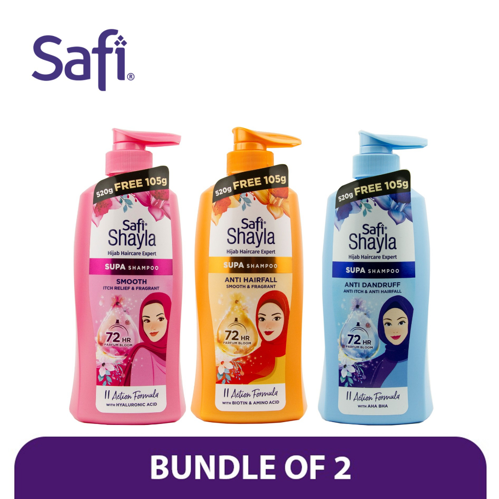 [Bundle of 2] SAFI Shampoo Supa Smooth /Anti Dandruff /Anti Hairfall ...