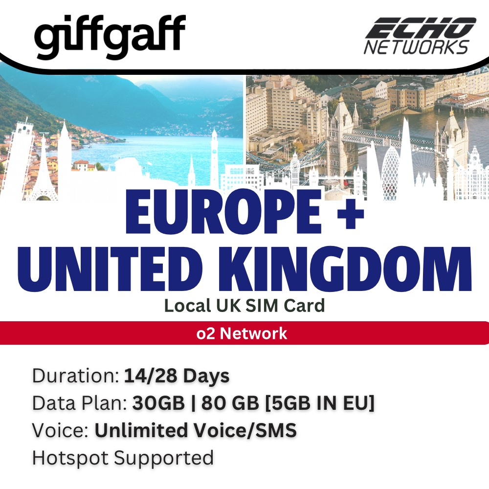 [GiffGaff] 14/28 Days - 25GB|80GB (UK) - 5GB (EU) + Unlimited Voice/SMS ...
