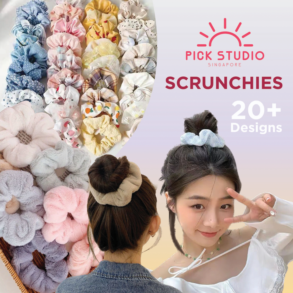 [SG READY STOCK] 50+ Designs Korean Rabbit Fur Scrunchies Knitted ...