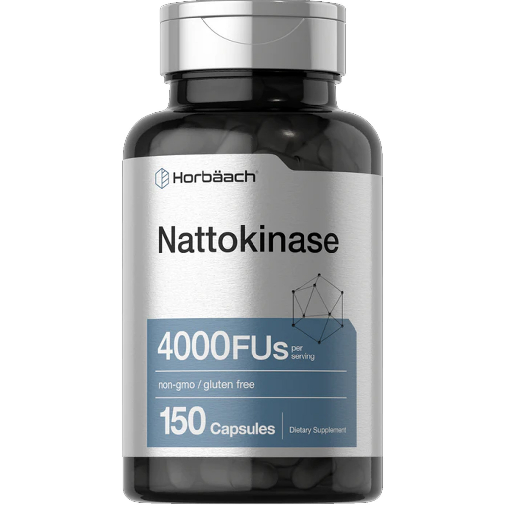 Horbaach Nattokinase 4000 FU 150 Capsules, Non-GMO, Gluten Free ...
