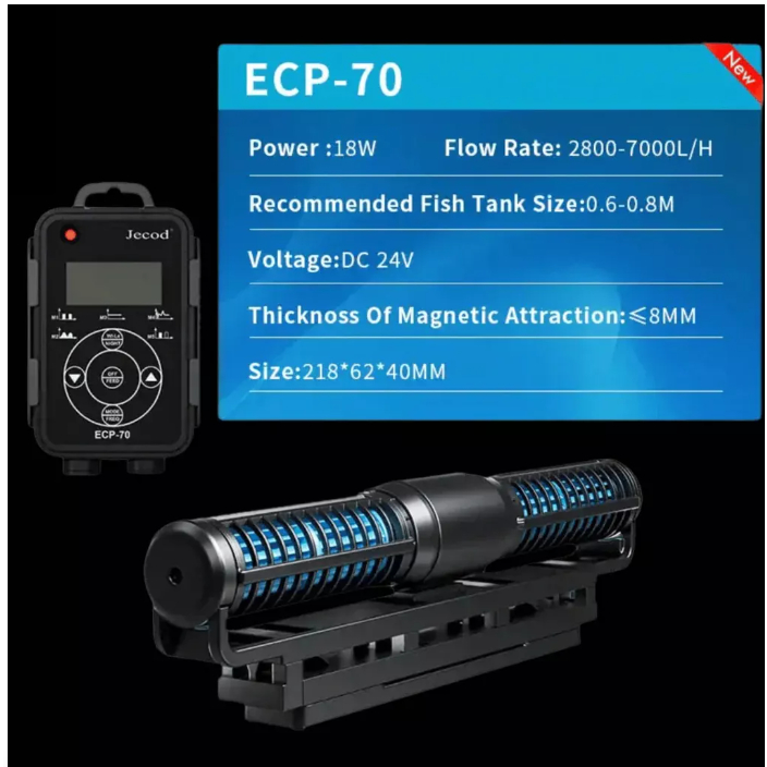 jebao new model ECP sinewave cross flow grye aquarium wavemaker ECP-70/90/120/150 (Non-Wifi ...