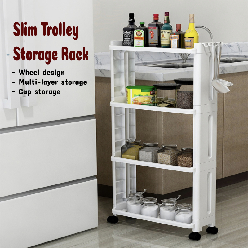 Kitchen Storage Rack Shelf Multi Purpose Toilet Slim Rack Slim Trolley ...